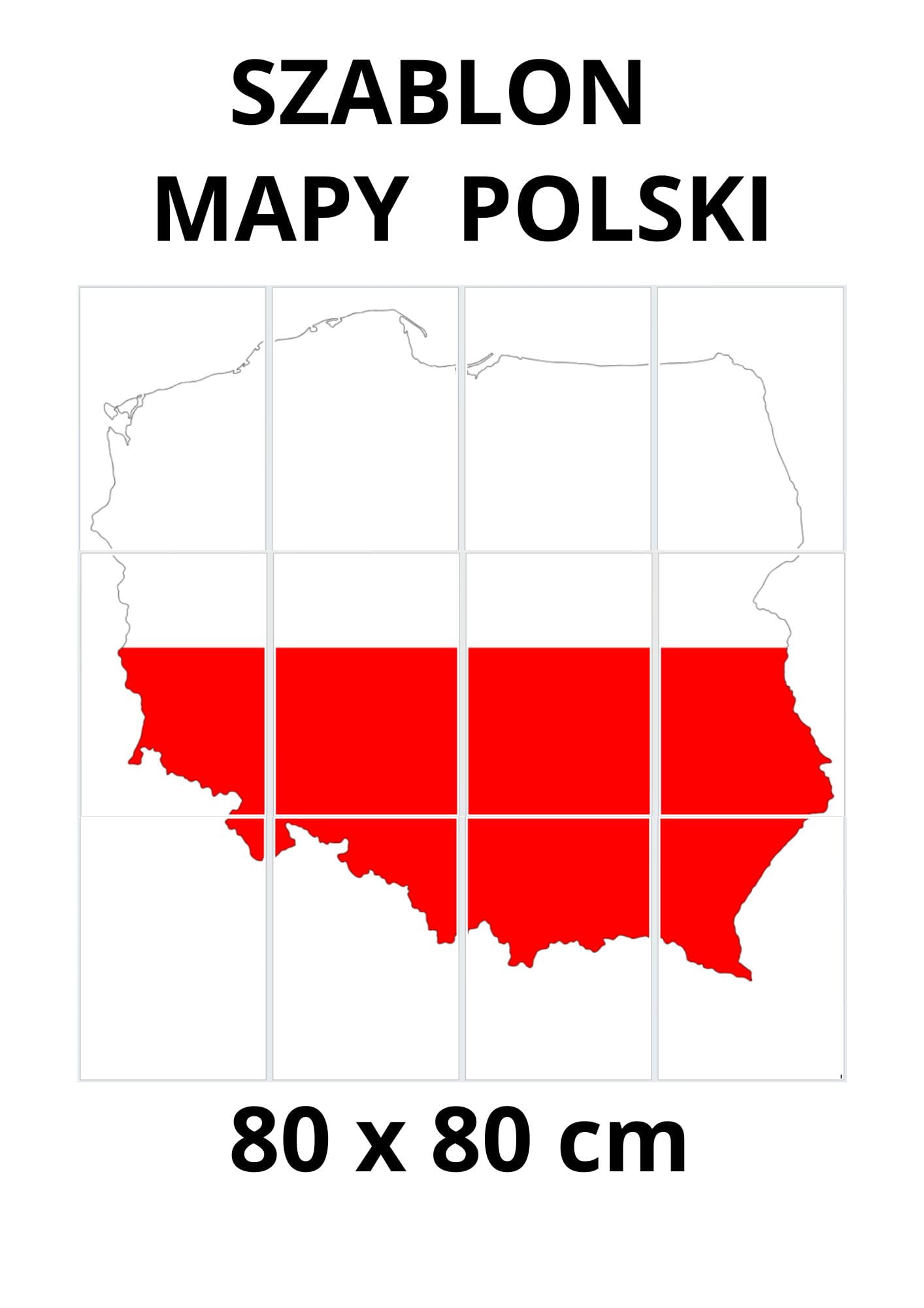 Mapa Polski szablon NIEPODLEGŁOŚĆ 11 listopada MAFIBYANN pomoce edukacyjne